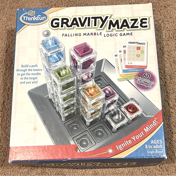 Toys | Thinkfun Gravity Maze Falling Marble Logic Game Ages 8 Complete | Poshmark